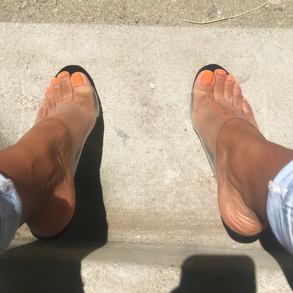 Shoes | 35 Transparent Black Heels | Poshmark